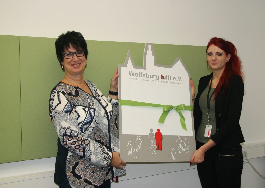 Moderner und haltbarer Spendenscheck | Wolfsburg hilft e.V.